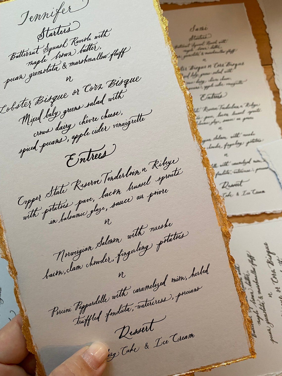 Custom Calligraphy Menus | Wedding | Special Events | Baby Showers ...