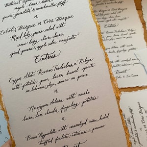 Custom Calligraphy Menus | Wedding | Special Events | Baby Showers ...