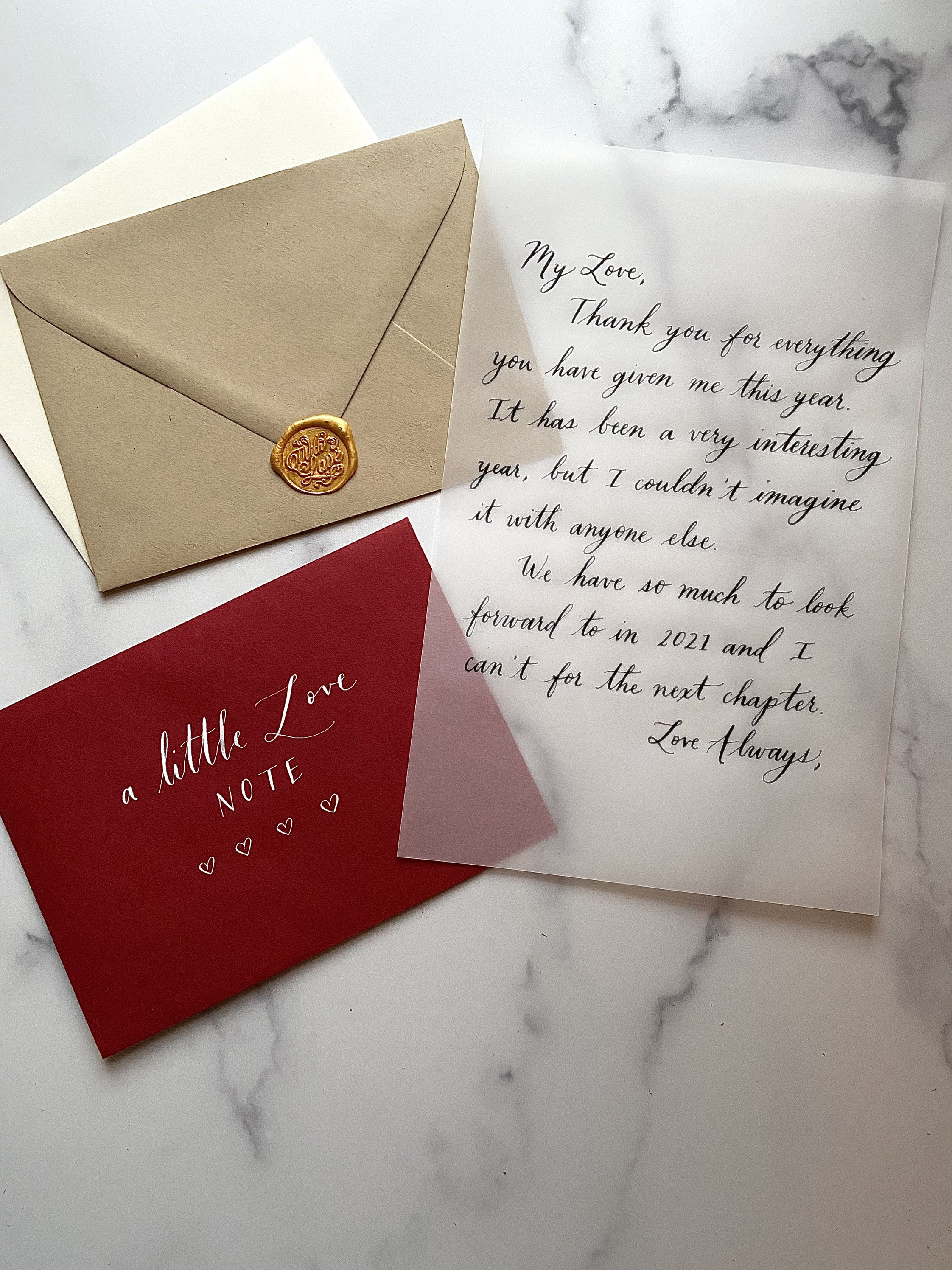 Custom Calligraphy Love Letter: Personalized Keepsake Gift - Etsy