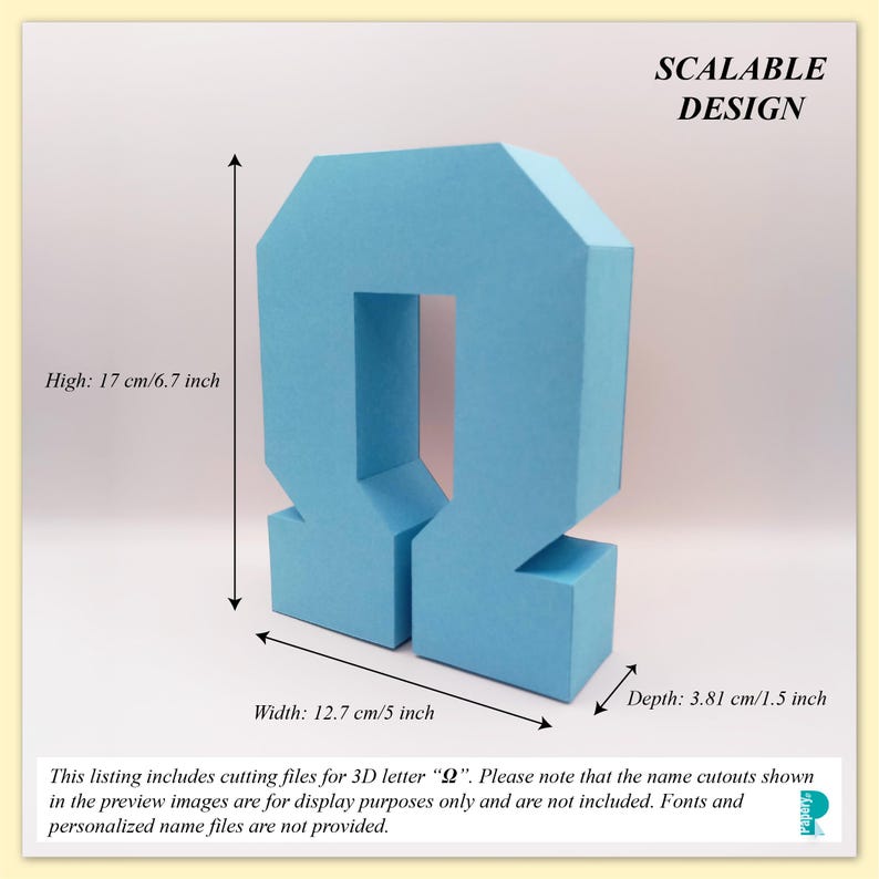 3D Letter Ω(omega) GREEK Alphabet Template - Editable Files - Etsy