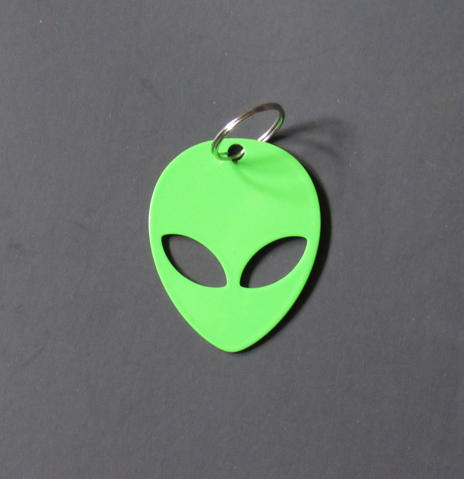 Alien Head Metal Extraterrestrial Keychain Powder Coated | Etsy