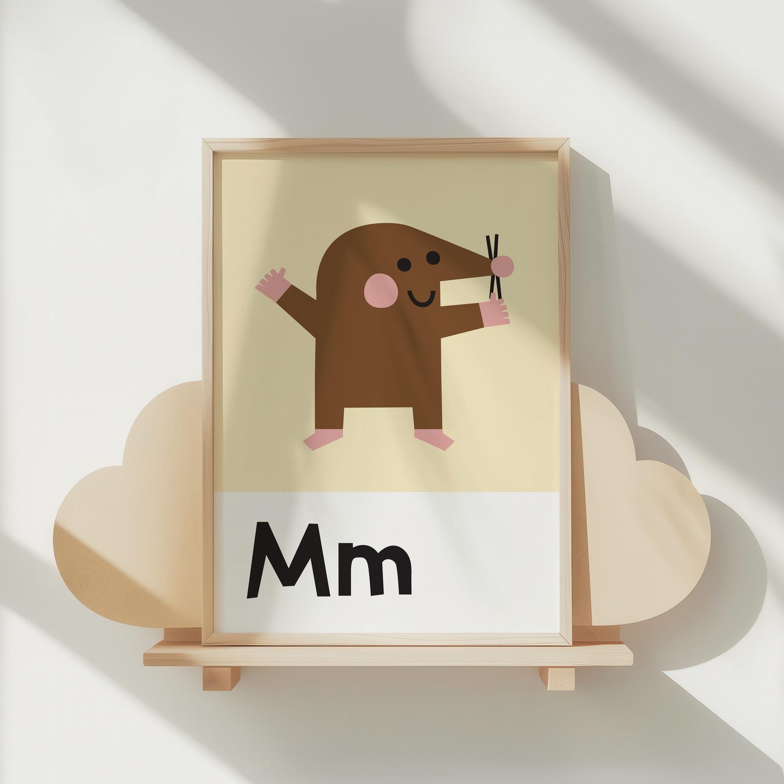 M Print | Mole Print | Illustrated Alphabet Print | Alphabet Nursery ...