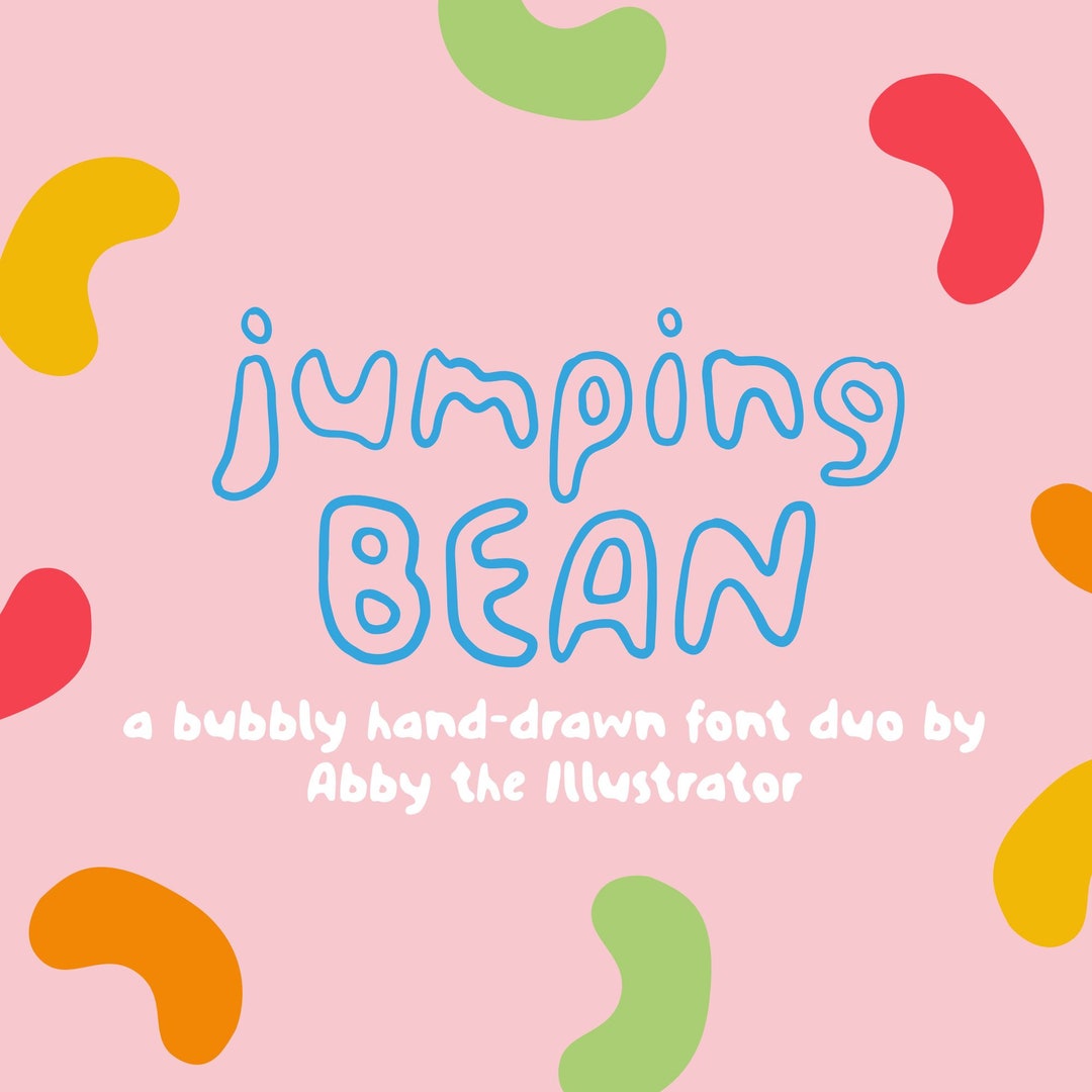 Jumping Bean Sans Serif Font Duo | Bubble Font | Title Font | Hand ...