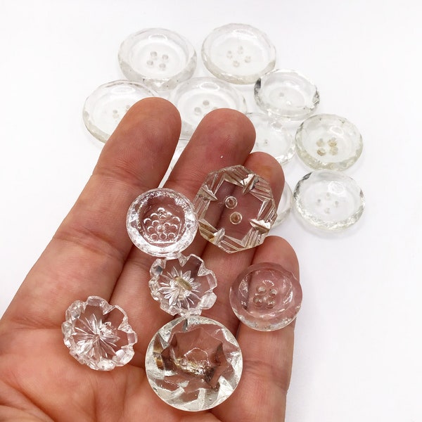 Clear Glass Buttons - Etsy