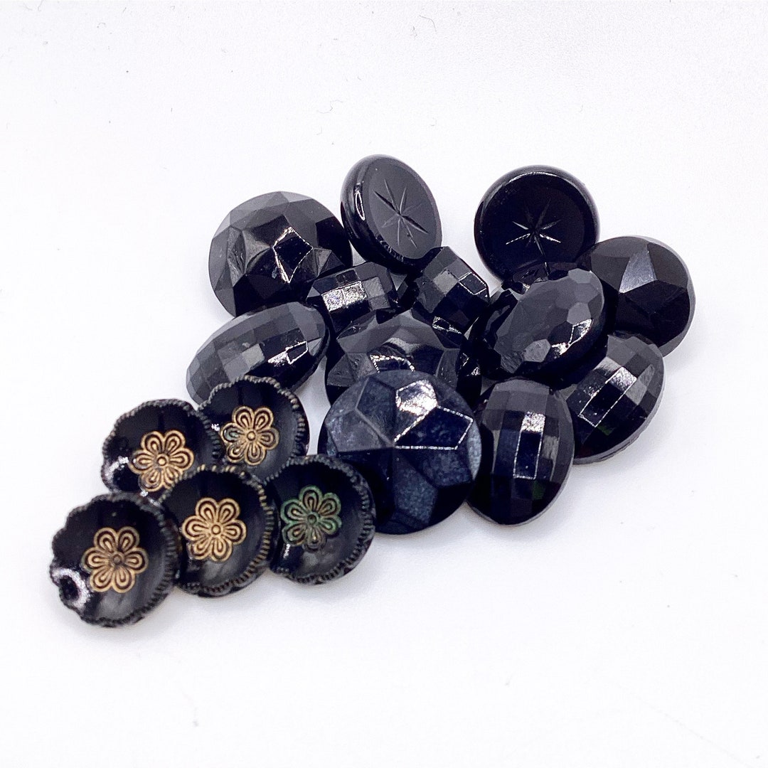 French Jet, Black Glass Buttons Collection, Some Sets / Pairs. - Etsy