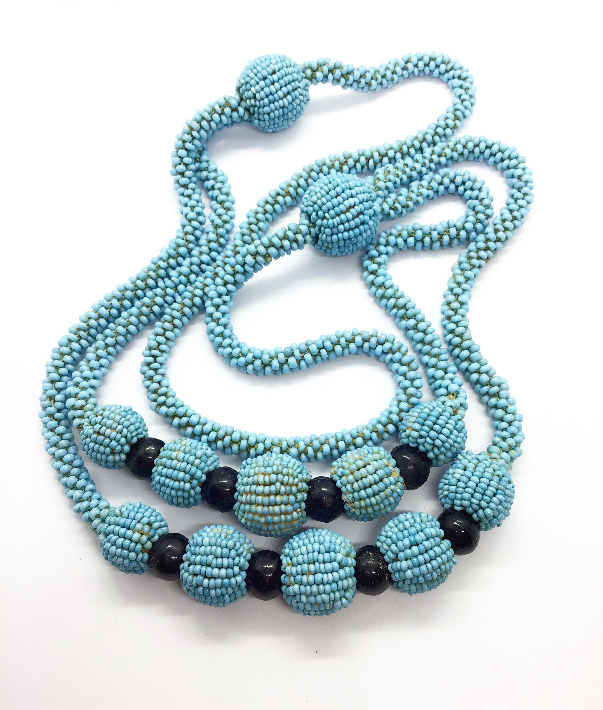 Art Deco Seed Bead Rope Necklace. - Etsy