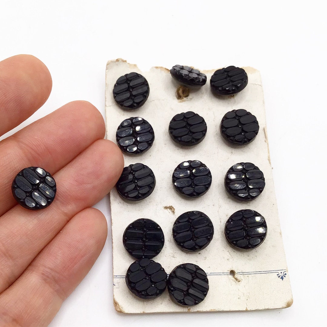 Set of Antique French Jet Buttons on Card Nos. - Etsy