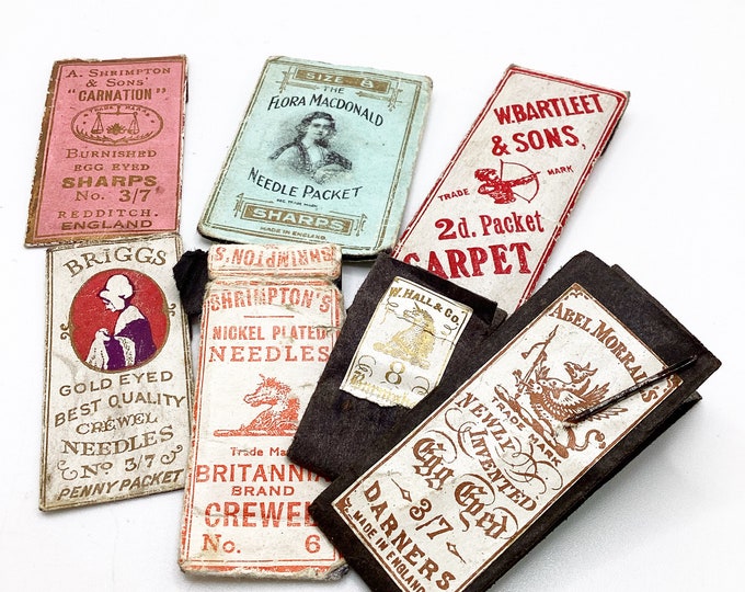 Six Packets of Antique / Vintage Sewing Needles. Antique Sewing Notions ...