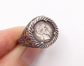 Silver Coin Ring - Etsy