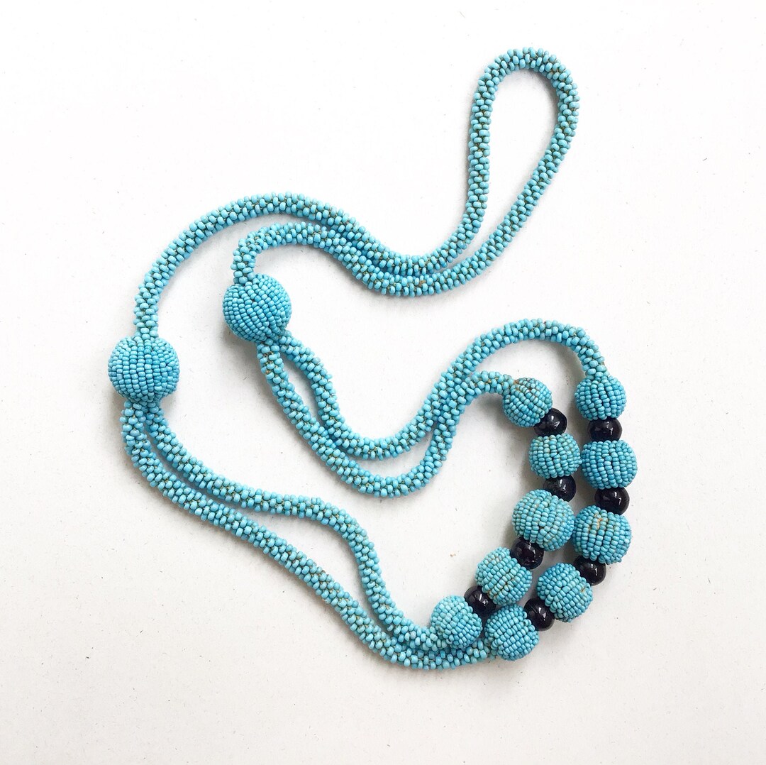 Art Deco, Seed Bead, Rope Necklace. - Etsy