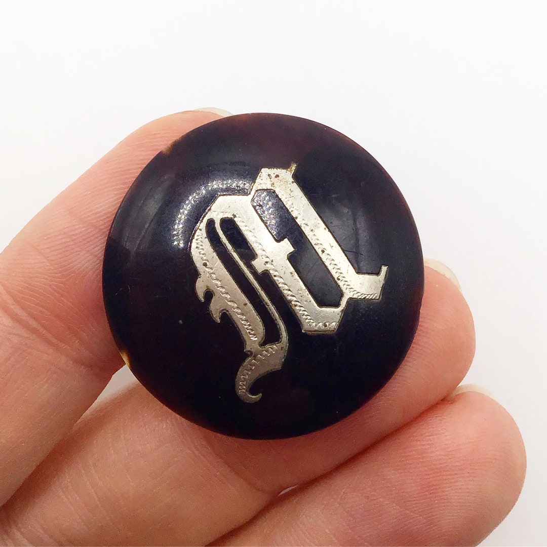 Antique, Victorian, Solitaire Button / Stud. Antique M Monogram Pique ...