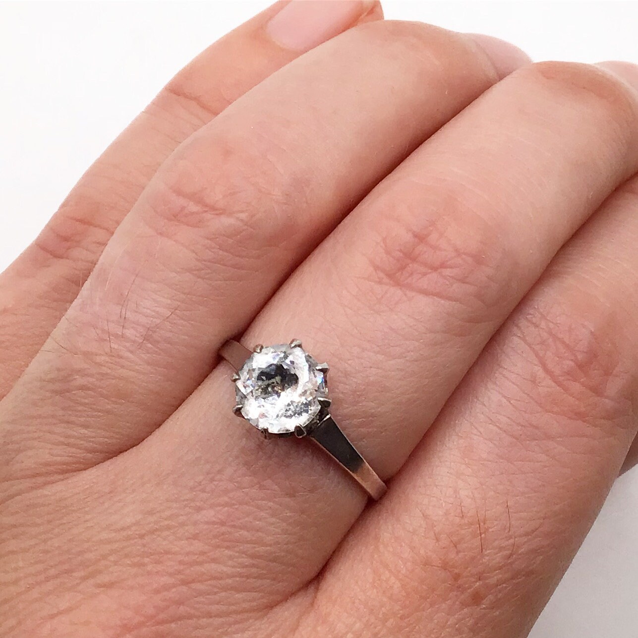 Vintage Sterling Silver and Paste Ring. U.K. Size Q. - Etsy