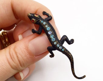 Vintage German Art Deco Knoll and Pregizer Sterling Silver Lizard Paste ...