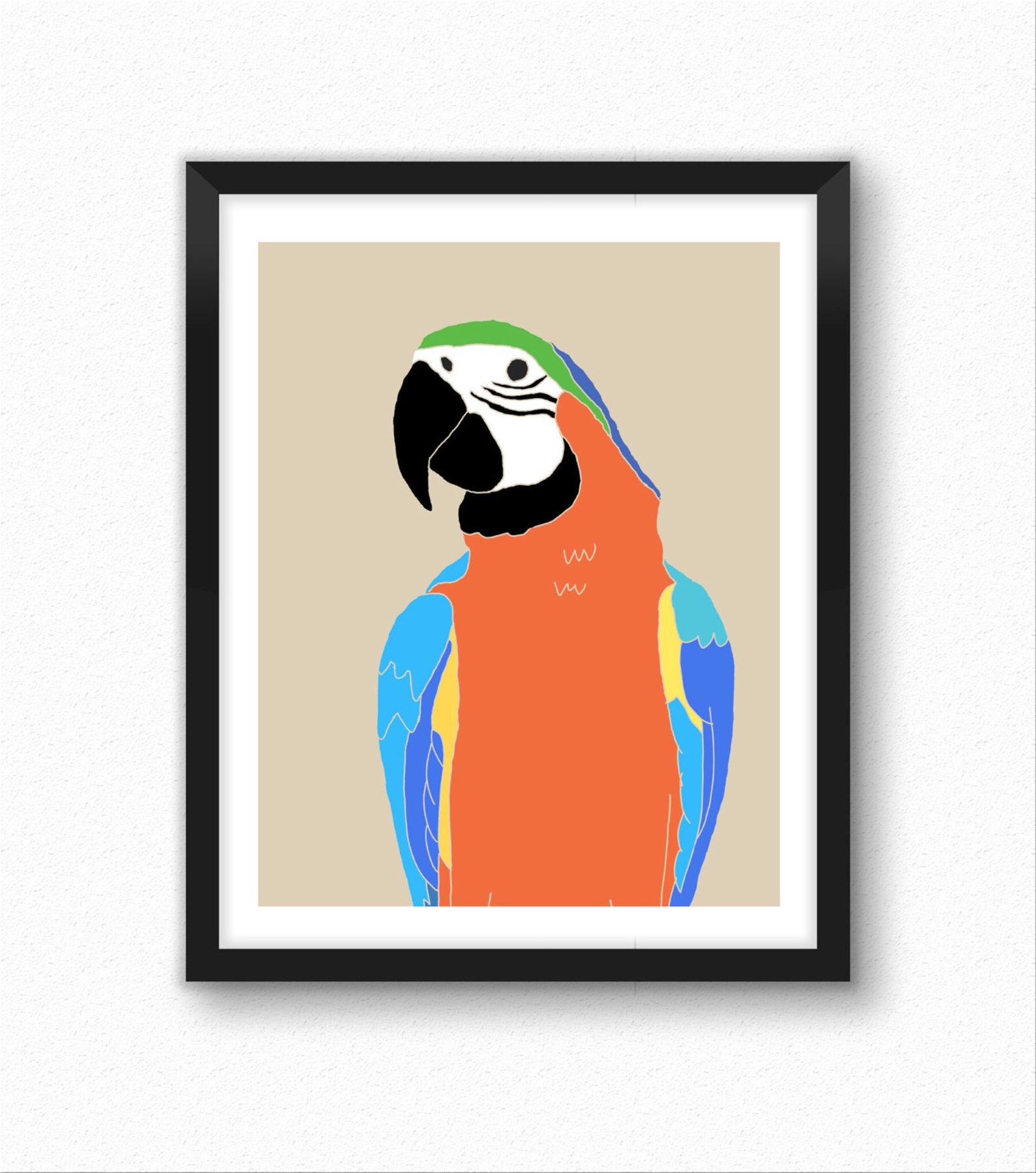 Parrot Print, Bird Art, Jungle Nursery, Nurser Wall Decor, Art for Kids ...