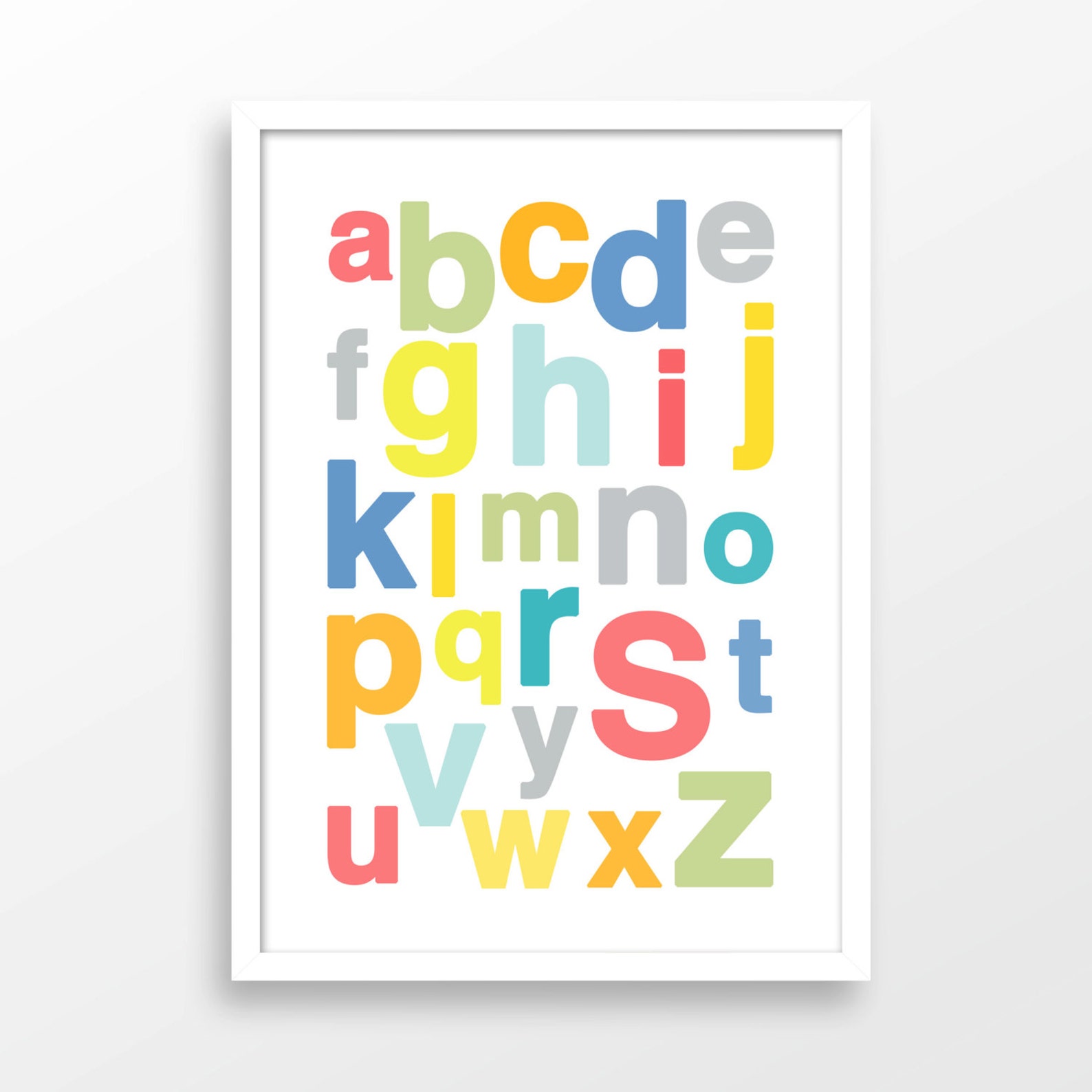 Alphabet Print Lowercase Letters Abc Poster Modern Nursery - Etsy