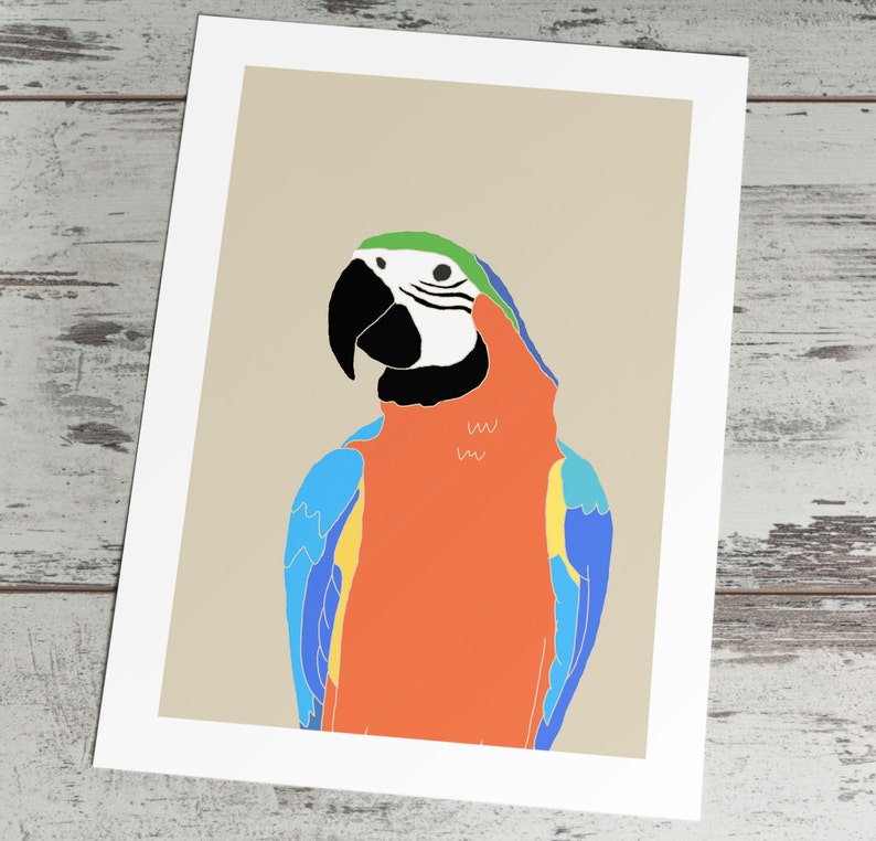 Parrot Print, Bird Art, Jungle Nursery, Nurser Wall Decor, Art for Kids ...