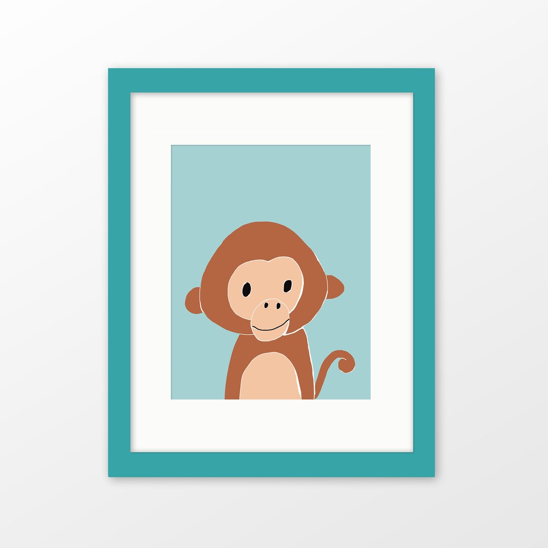 Monkey Kids Wall Art Monkey Nursery Decor Nursery Prints - Etsy