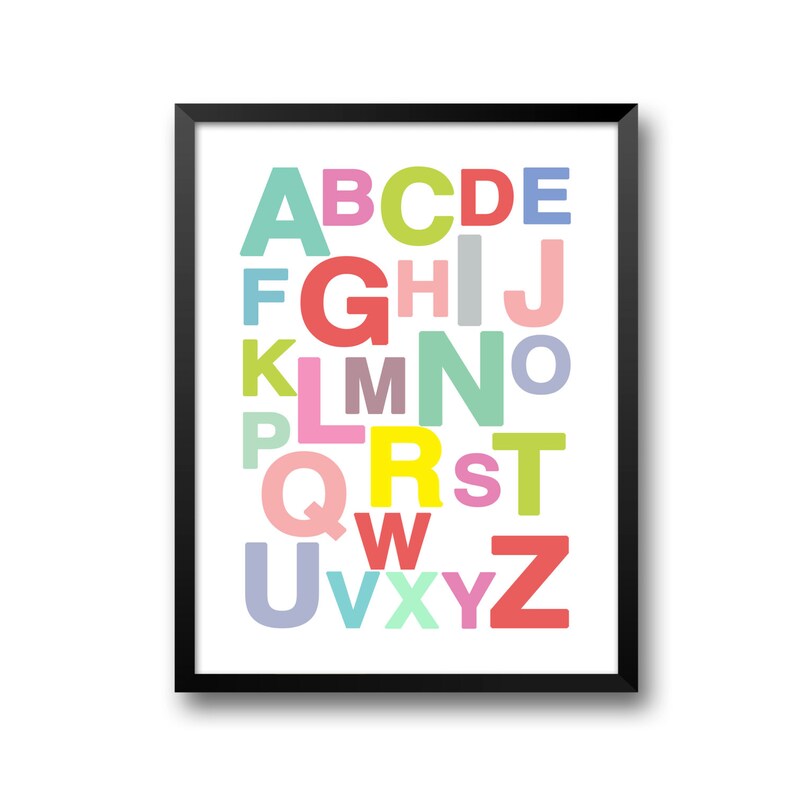 ABC Poster Alphabet Print Capital Letters Modern Nursery - Etsy