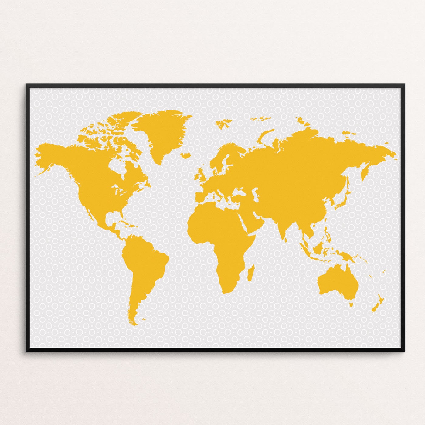 World Map Poster Yellow Travel Theme Nursery Wall Decor - Etsy