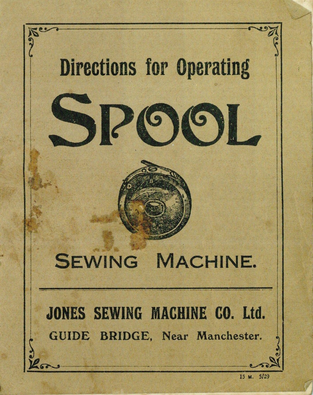 Jones Sewing Machine SPOOL User Manual. PDF Download NOT Hard Copy - Etsy