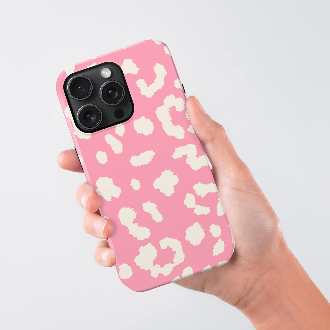 Baby Pink Leopard Print Case: Personalised Hard Phone Cover - Etsy