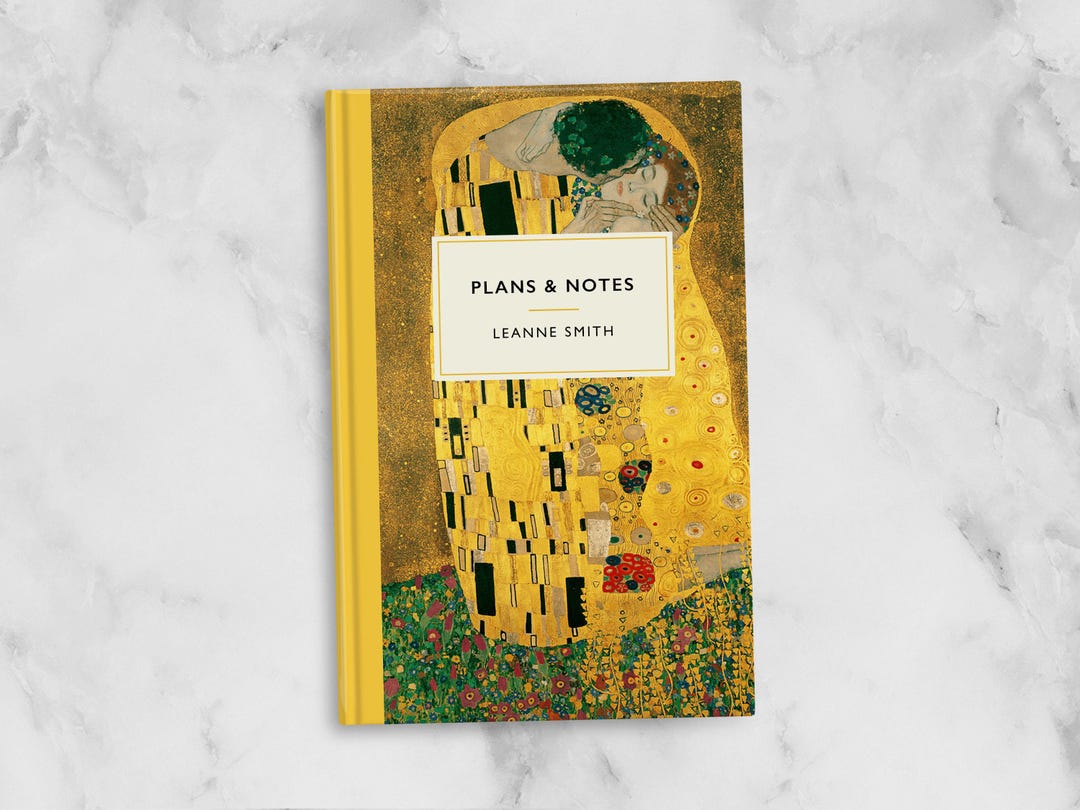 The Kiss Journal, Personalised Gustav Klimt Hardcover Notebook Blank ...