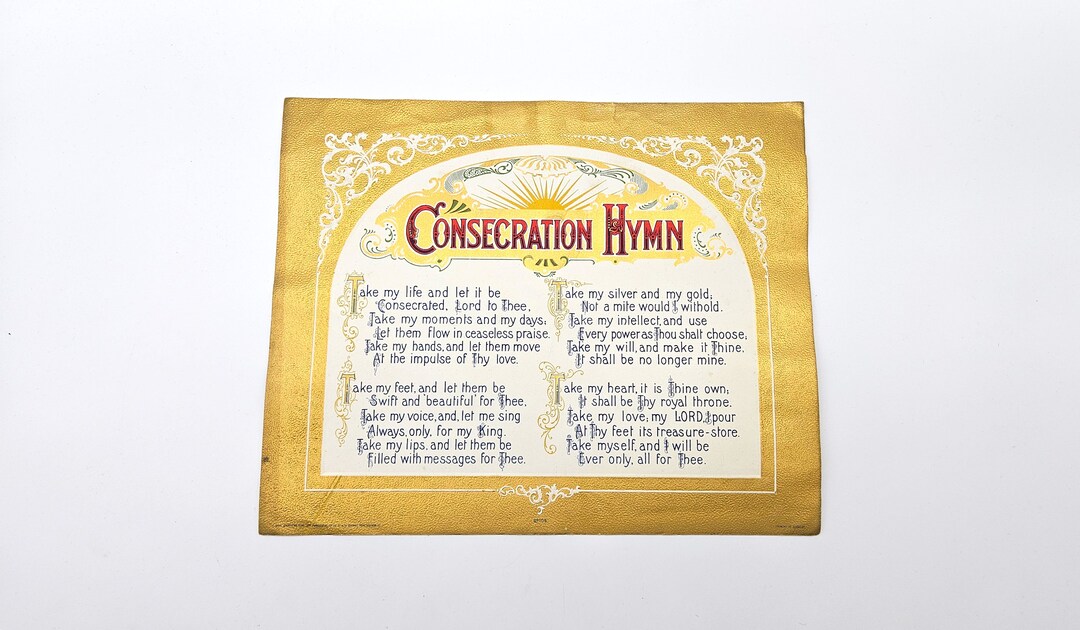 Edwardian Consecration Hymn Wall Poster, Antique Birn Brothers Ltd ...