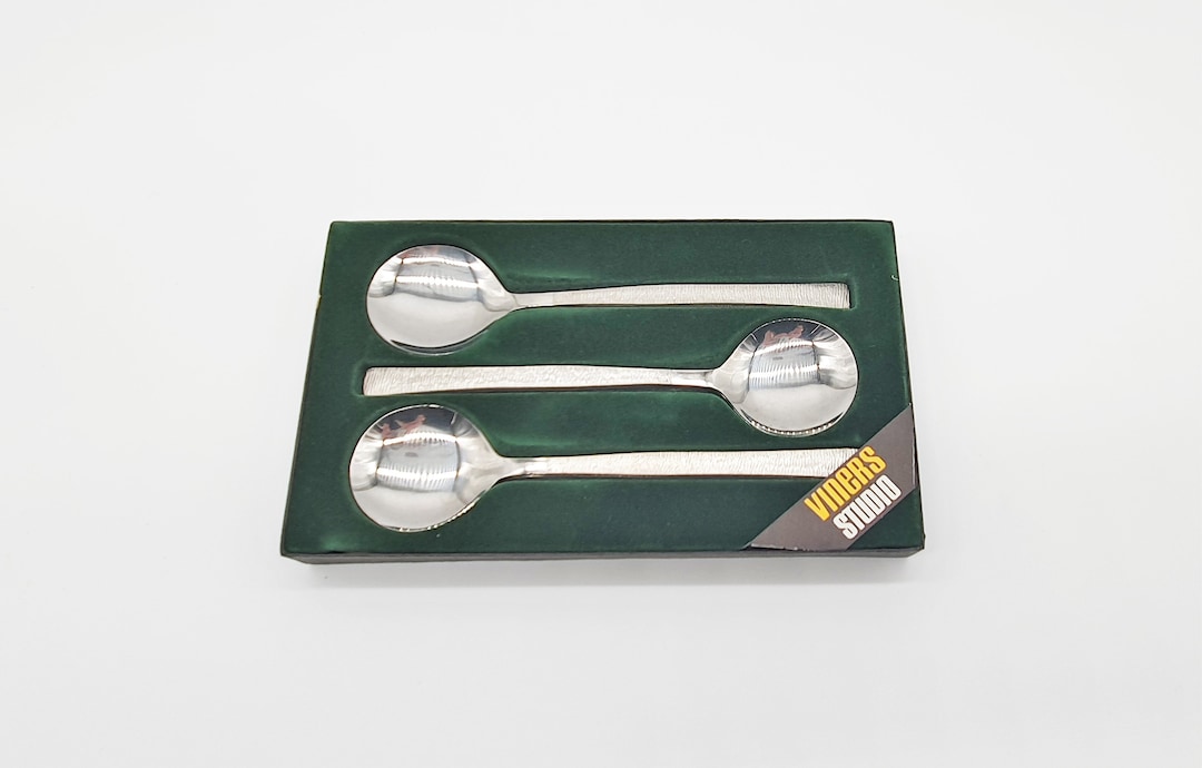 Box of 6 Viners Studio Soup Spoons Vintage Stainless Steel - Etsy