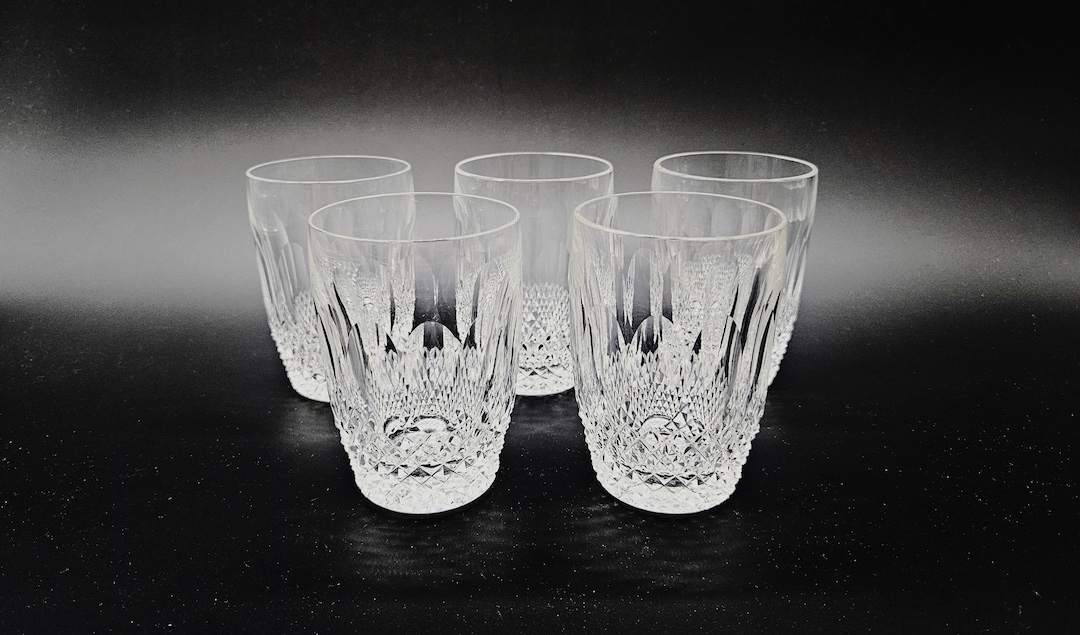 5 Vintage Waterford Colleen Pattern Tumblers, Cut Glass Water Glasses ...
