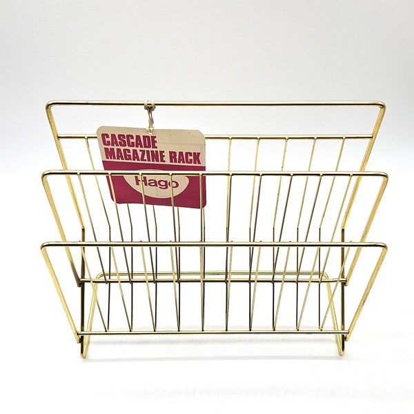 Vintage Newspaper Stand, Mcm Magazines Rack, Vintage Metal Gold Stand ...