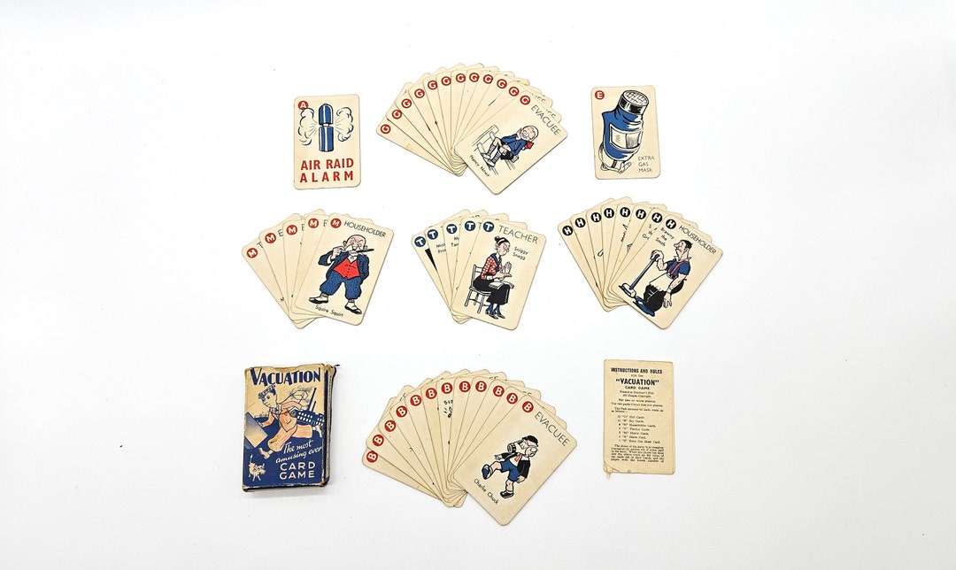 Vintage Vacuation Game, WWII Evacuation Card Game With Box and ...
