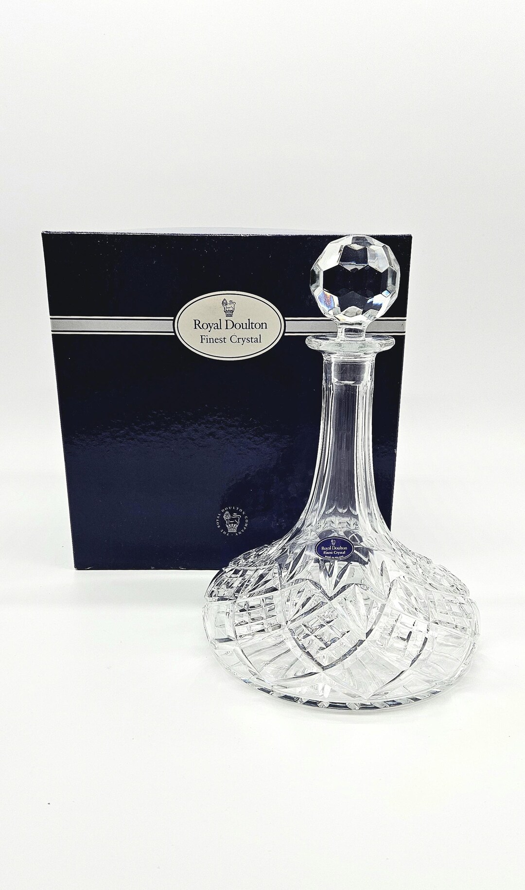 Edinburgh Crystal Ships Decanter, Vintage Lead Crystal Flat Bottom ...
