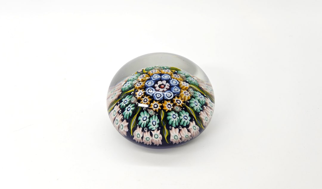 Millefiori Victorian Glass Paperweight, Beautiful Collectible Art Glass ...