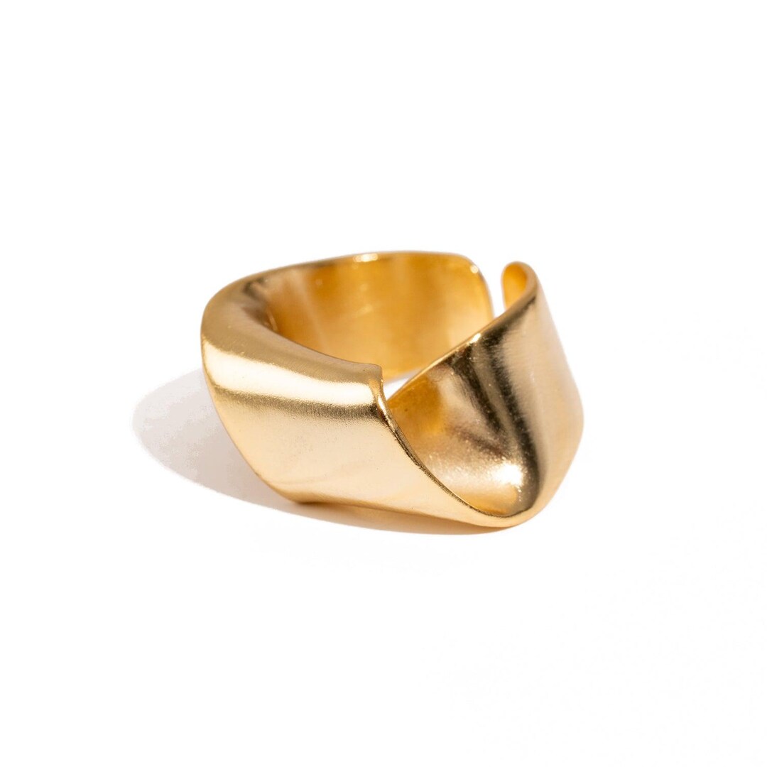 Infinity Fold Gold Unique Adjustable Ring - Etsy