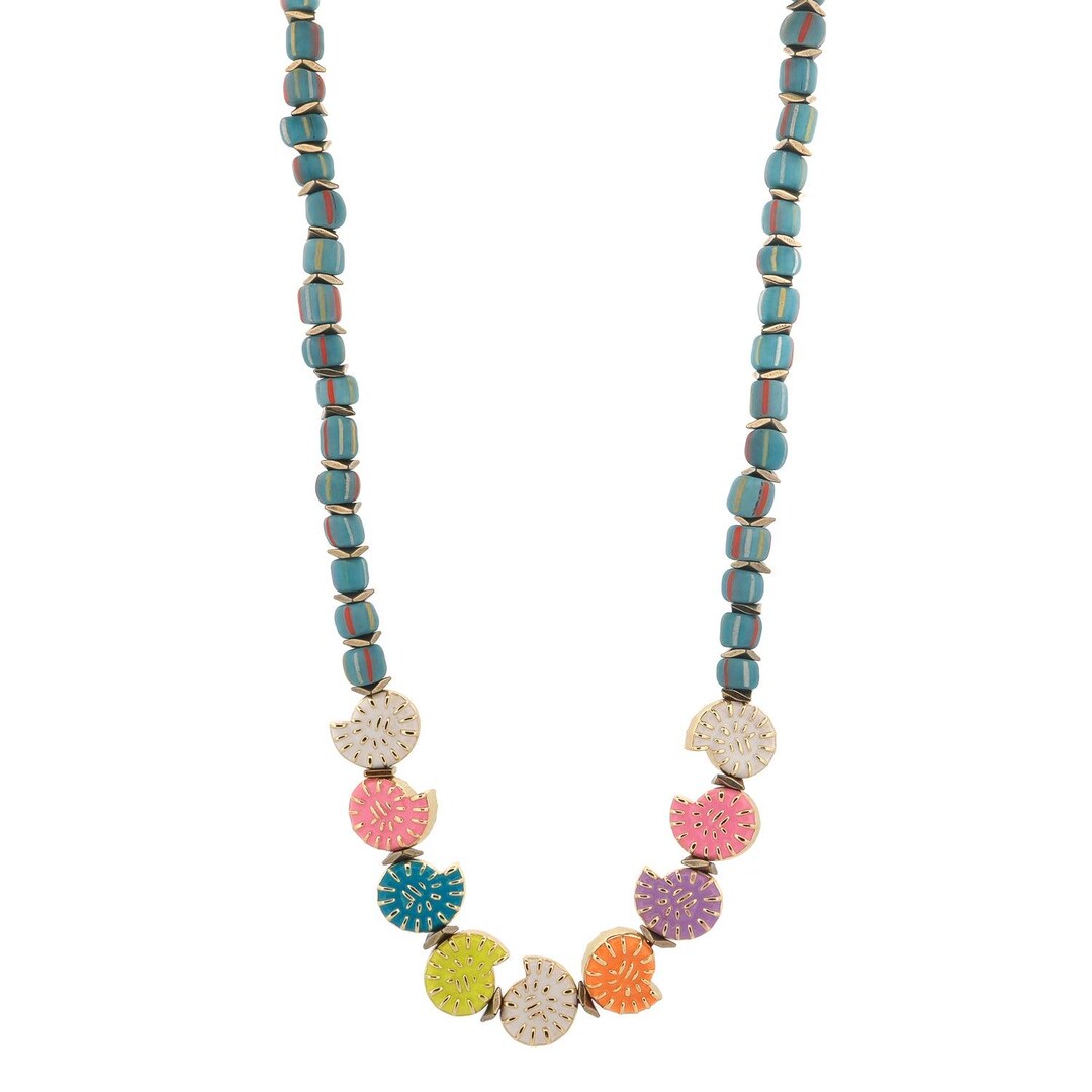 Rainbow Aura Seashell Evil Eye Handmade Necklace - Etsy