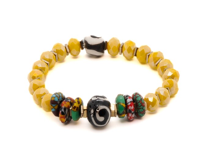 African Yellow Women Bracelet - Etsy