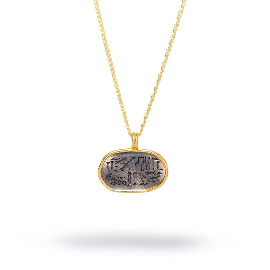 Mystic Nile Egyptian Symbol Gold Necklace - Etsy