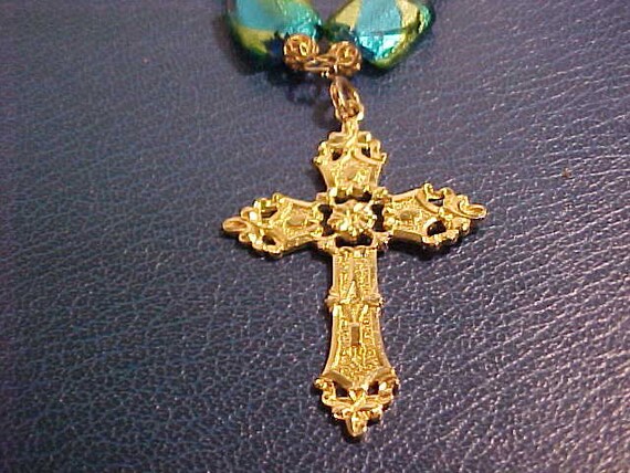 Gold Plated Cross Trimmed With Fancy Glass and Metal Beads as | Etsy