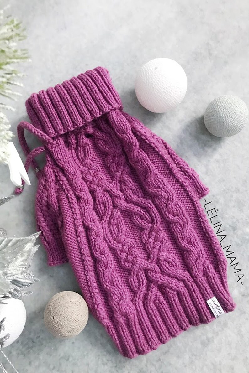 Pug Clothes Knitted Aran Sweater Dog Sweater Knitted Dog Sweater Pug ...