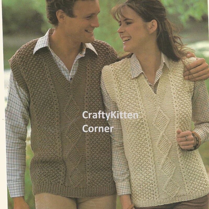 Aran Vest - Etsy