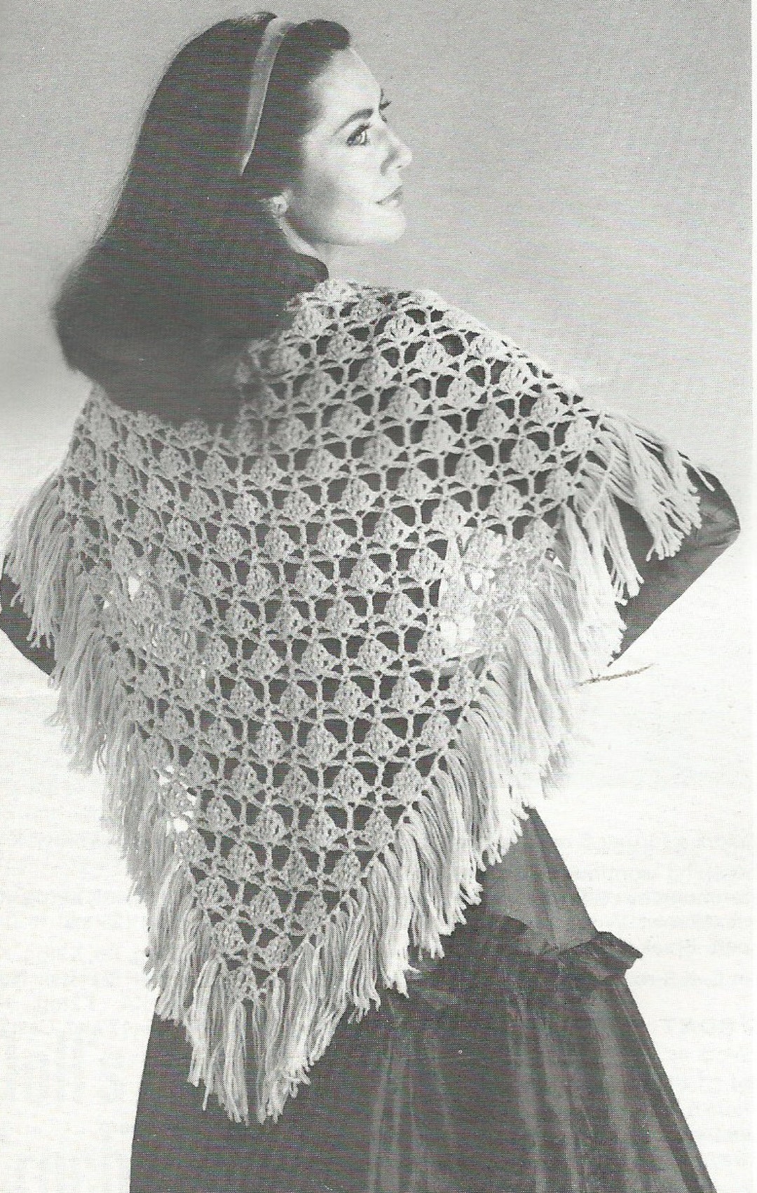 Vintage Ladies Crochet Shawl Wrap Crochet PDF Pattern - Etsy