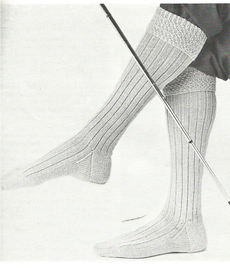 Vintage Men's Golf Socks and Golf Mitts, Golf Set Knitting PDF Pattern ...
