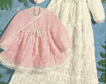 Vintage Baby Knitting Pattern for Traditional Heirloom Christening ...