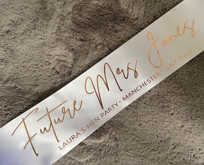 Bride to Be Sash Future Mrs Personalised Hen Party Sash With - Etsy UK