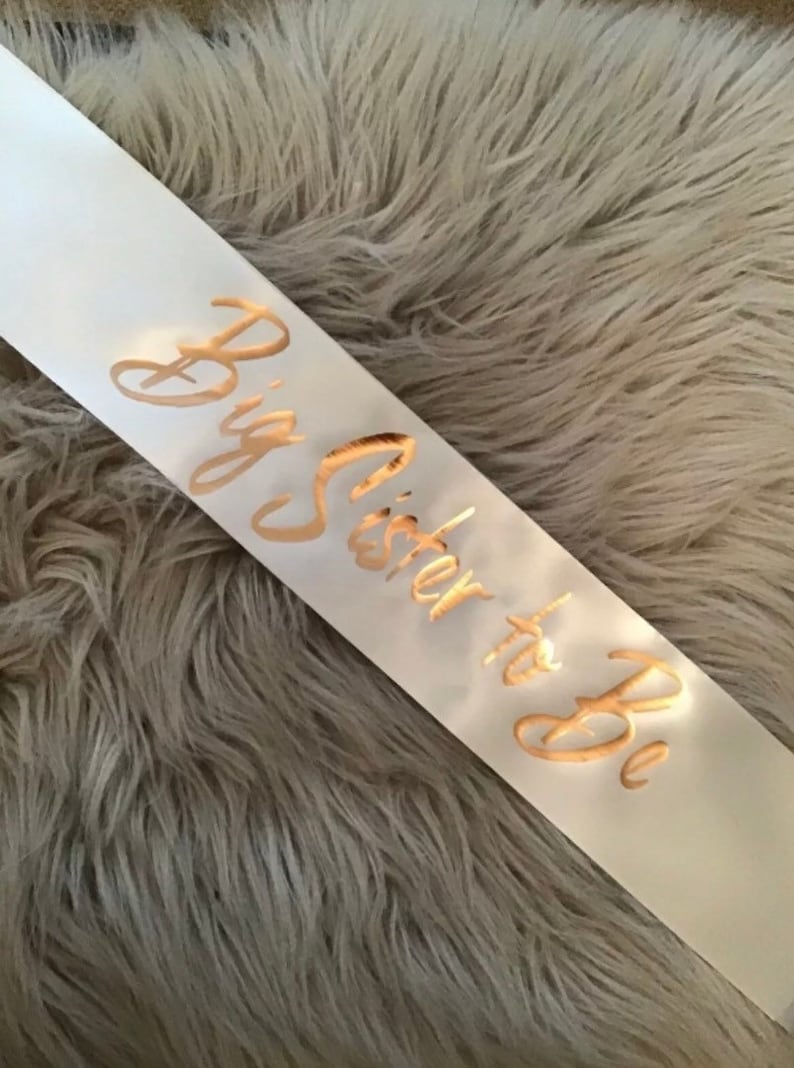 Big Sister to Be Sash Baby Shower Sash - Etsy UK