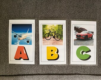 Bilingual Vowels and Alphabet Flashcards - Etsy