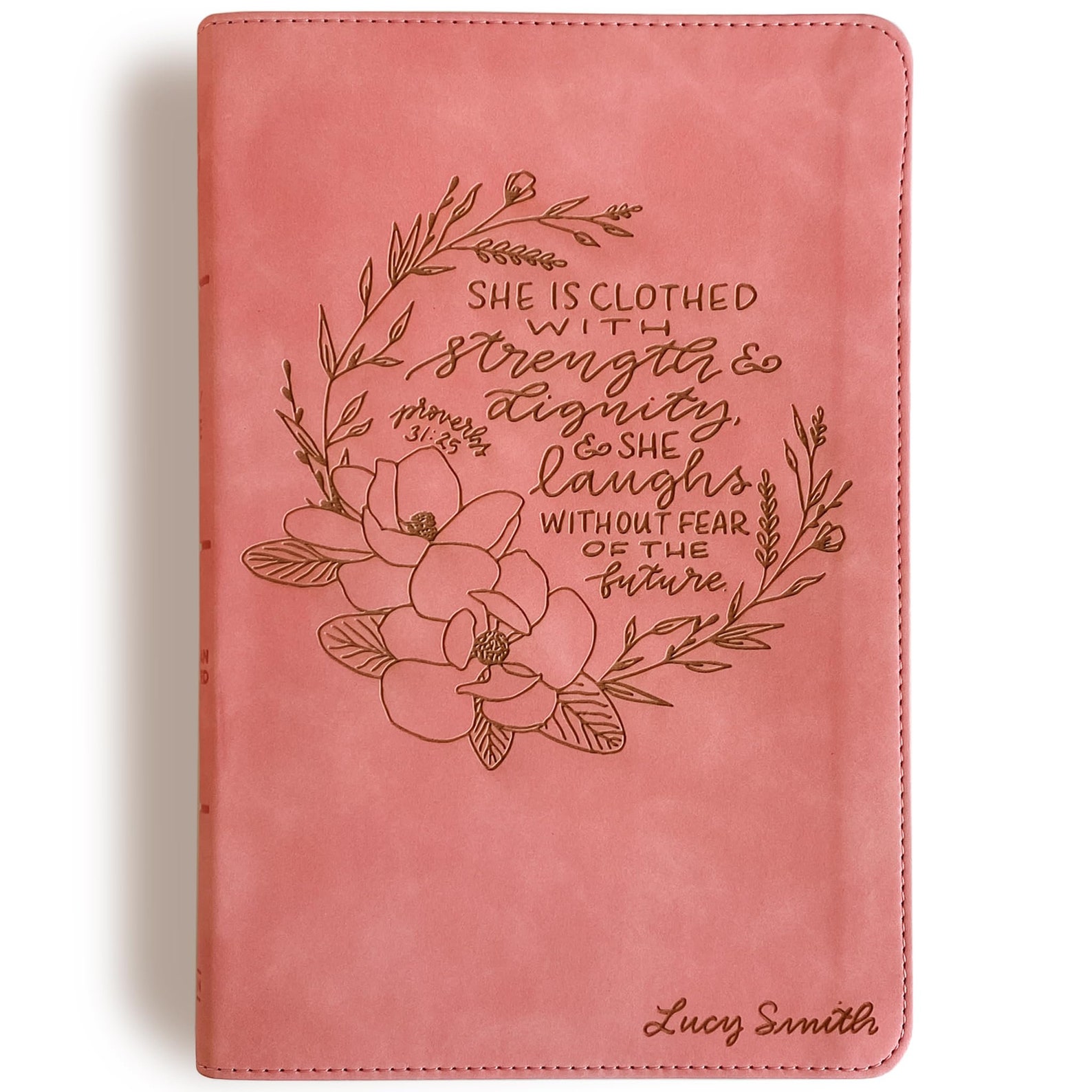 PERSONALIZED CSB Bible - Pink - She is Clothed With Dignity (proverbs ...