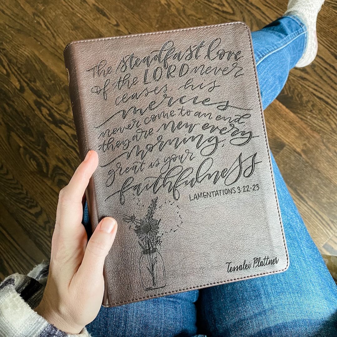 PERSONALIZED ESV Journaling Bible Large Print - Lamentations 3:22 ...