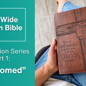 PERSONALIZED ESV Wide Margin Bible - Record of Debt Nailed on Cross ...