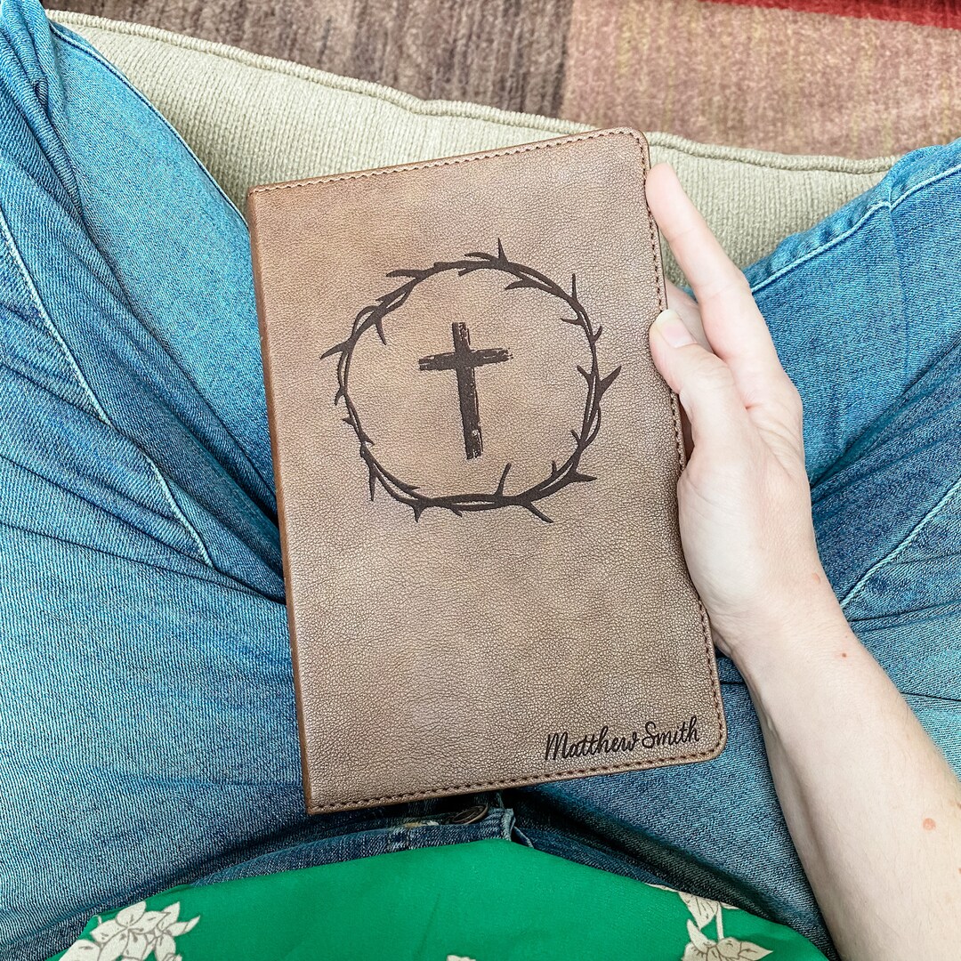 PERSONALIZED KJV Bible - Cross With Crown of Thorns - Add a Name to ...
